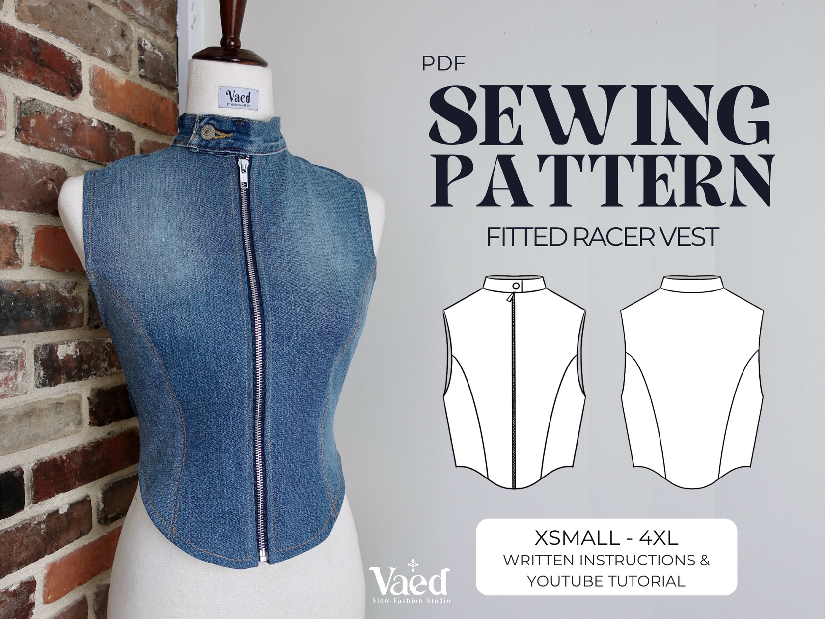 Racer Vest Sewing Pattern | Beginner | Small-4XL – VAED Slow Fashion Studio